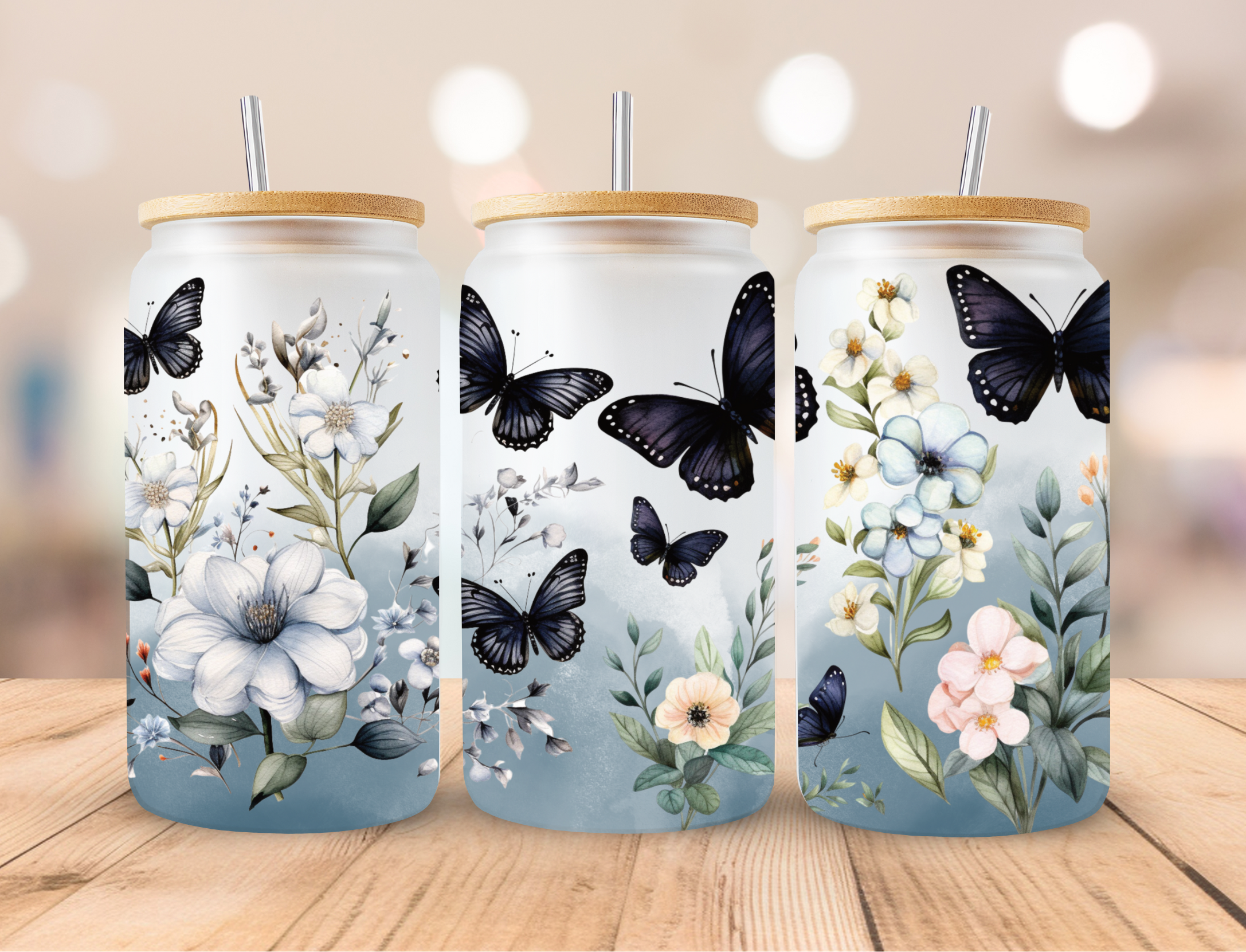 Dark Blue Butterflies, Sublimation Transfers – charmalicious-shop