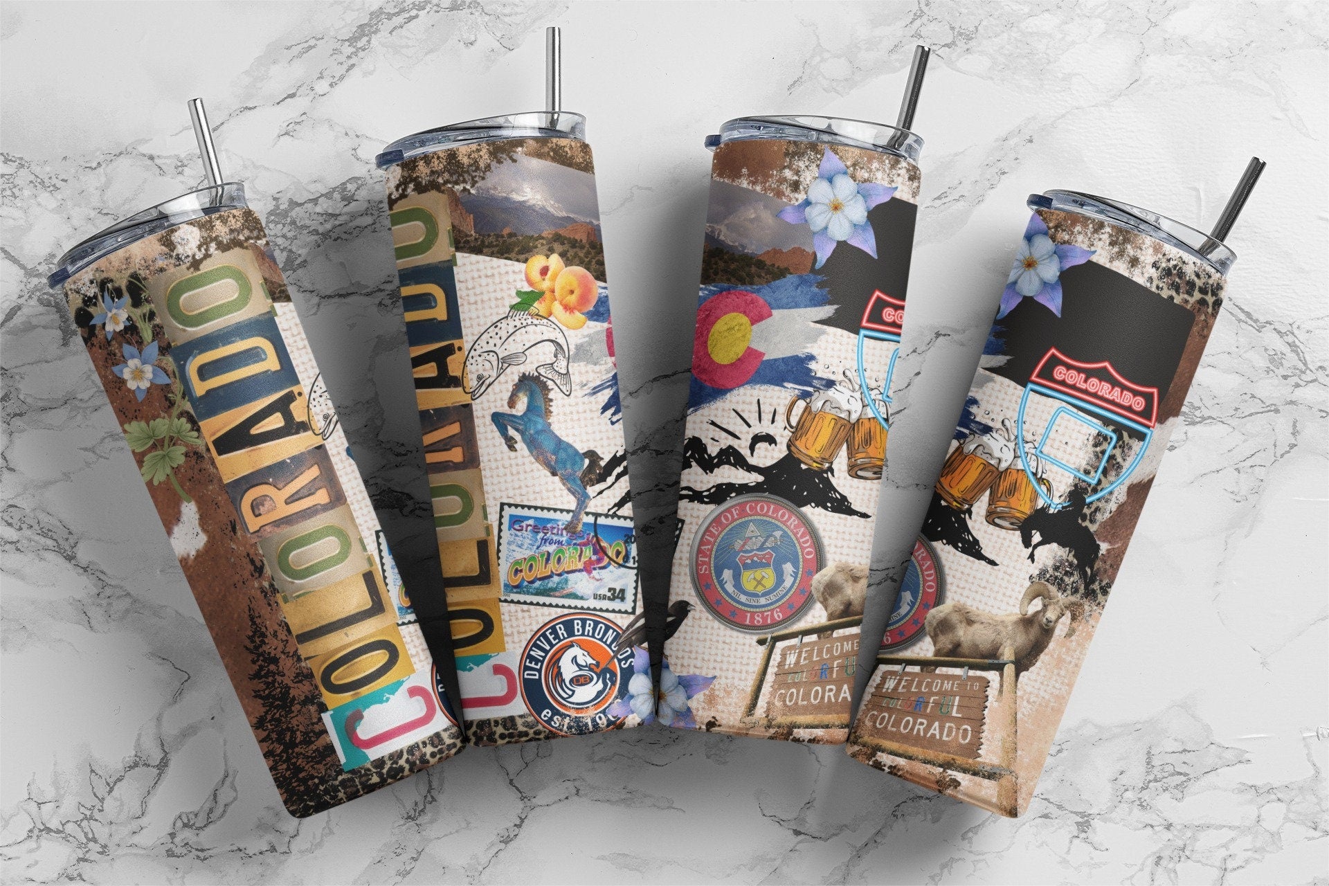 Colorado, Sublimation, Ready To Press, Print Out Transfer, 20 oz Skinn ...